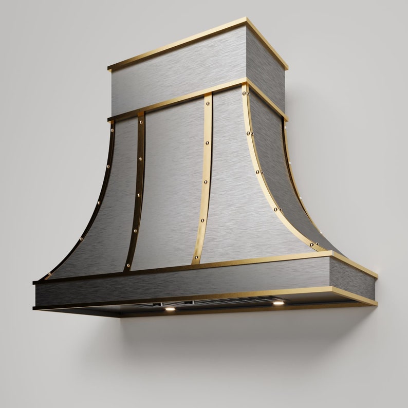 Stainless Steel Range Hood - Custom ISLAND Brass Vent Hood for ...