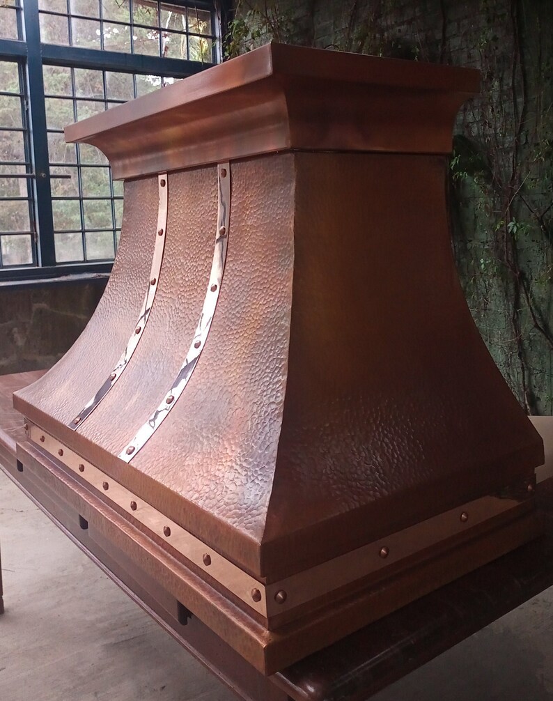 Hammered Copper Kitchen Range Hood: Vintage Patina Farmhouse Vent - Etsy