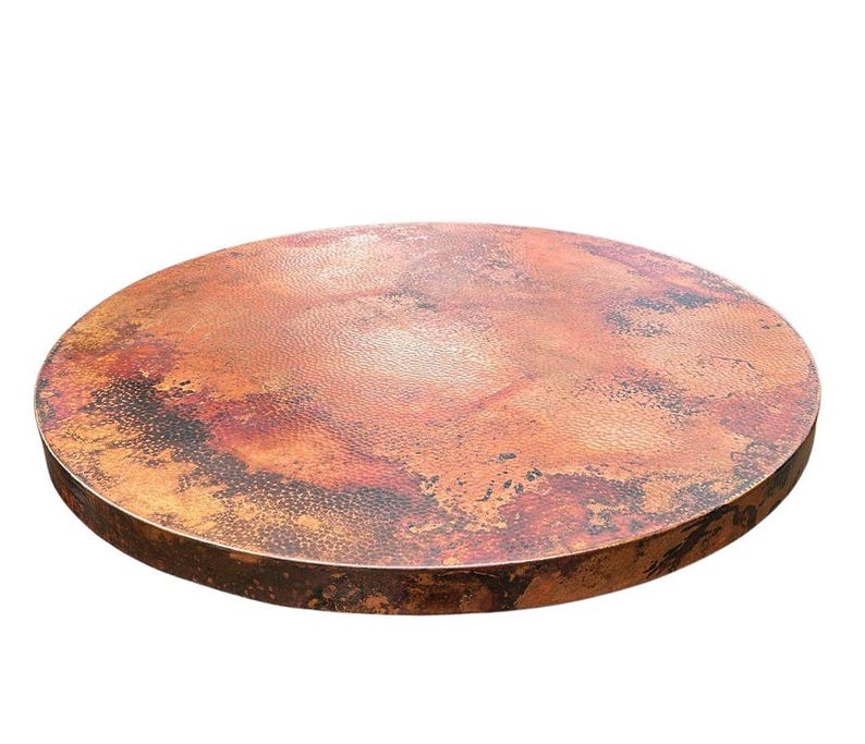 Round Copper Tabletop | Handmade Hammered Copper Bistro Table Top ...