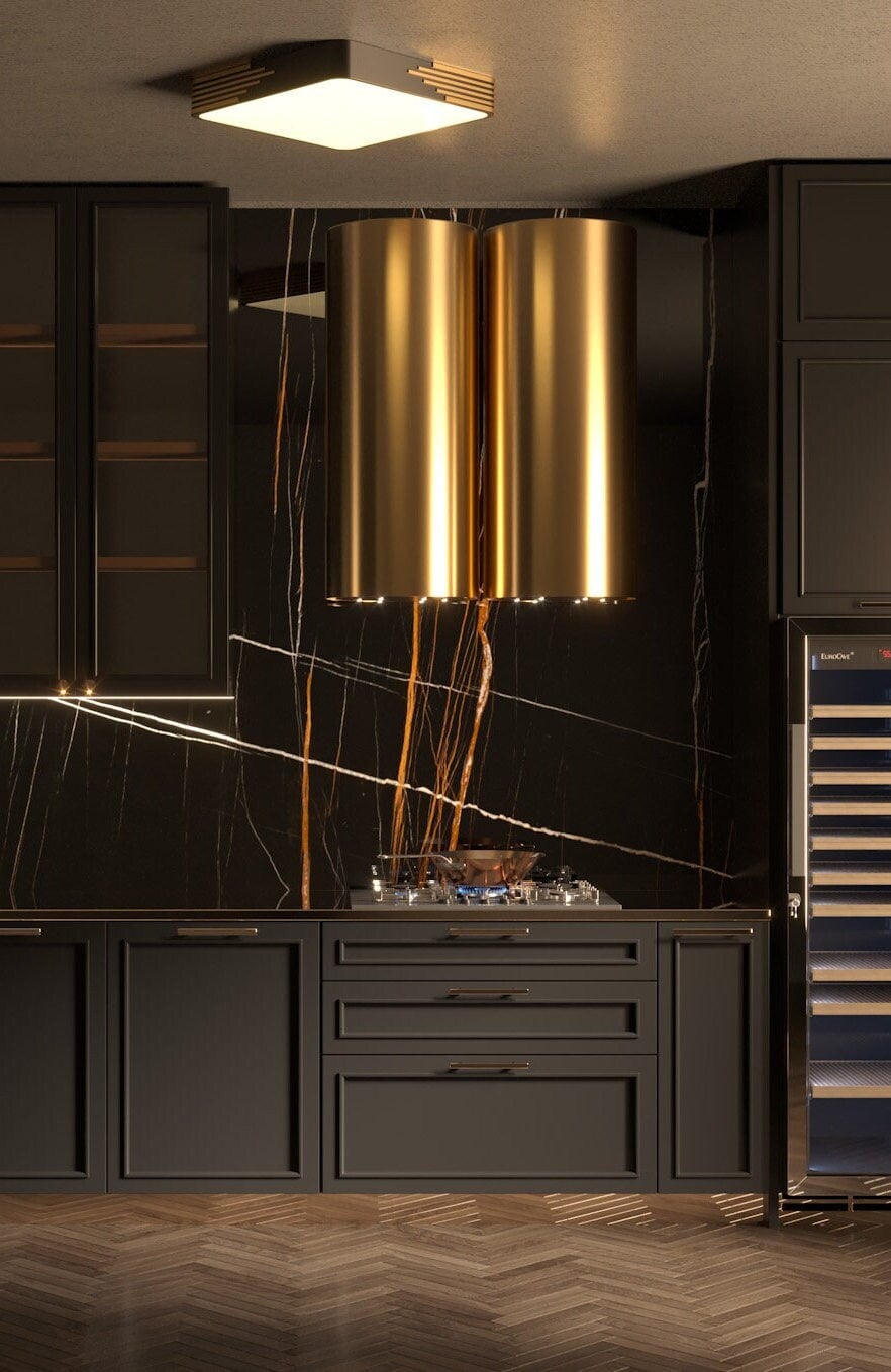 Cylinder Brass Range Hood: Modern Kitchen Tube Vent - Etsy