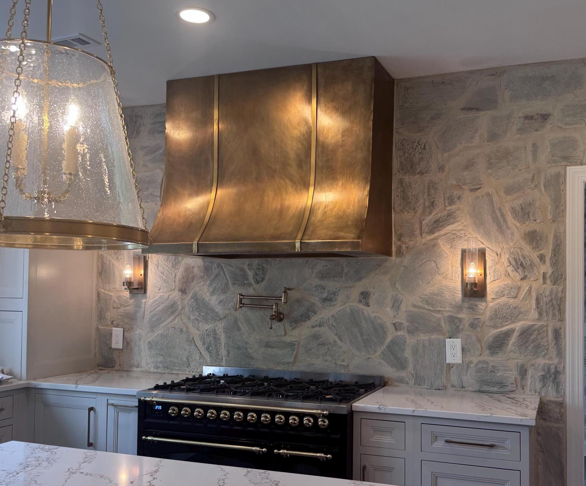 Handcrafted Brass Range Hood: Vintage-style Kitchen Vent With Antique ...