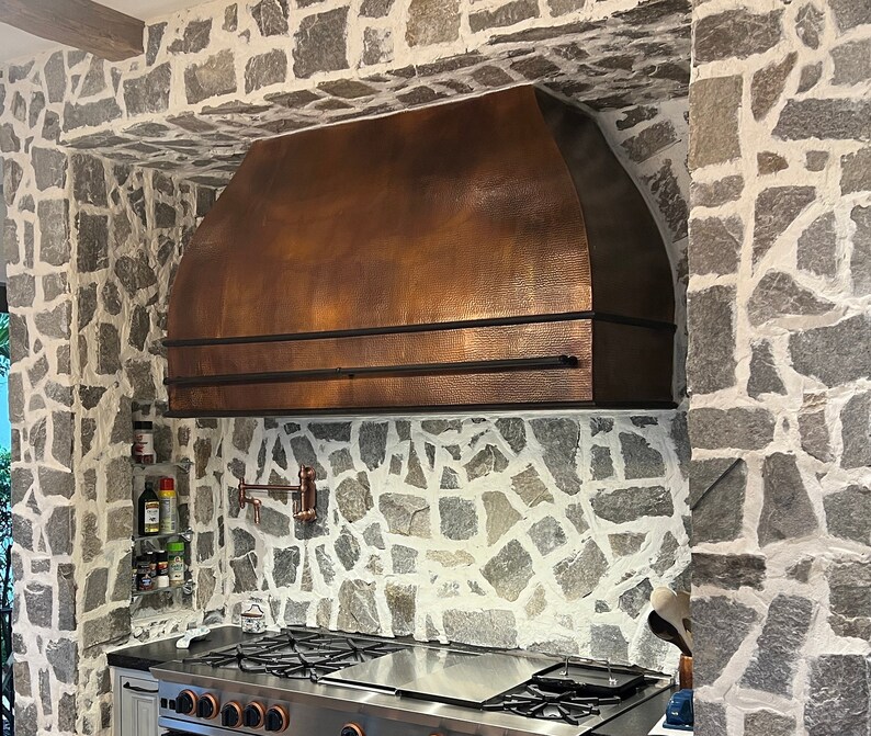 Custom Copper Range Hood - Hammered Copper Range Hood - Wall Mount ...