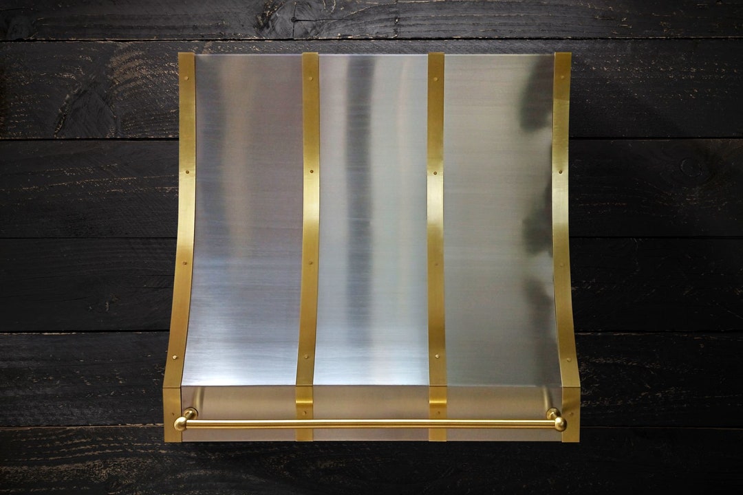 Custom Stainless Steel & Brass Range Hood: Kitchen Exhaust Vent - Etsy