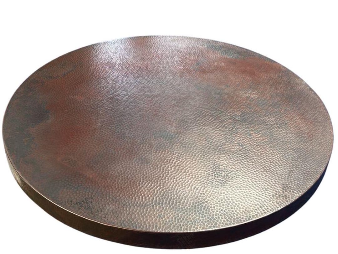 Copper Table Top - Round - Hammered - Dark Patina - Etsy