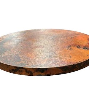 Round Copper Tabletop | Handmade Hammered Copper Bistro Table Top ...