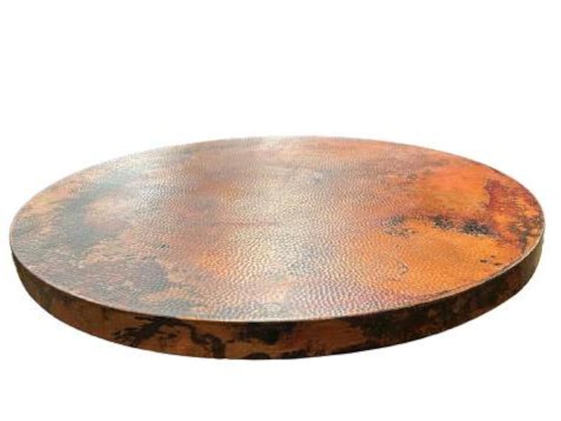 Round Copper Tabletop | Handmade Hammered Copper Bistro Table Top ...