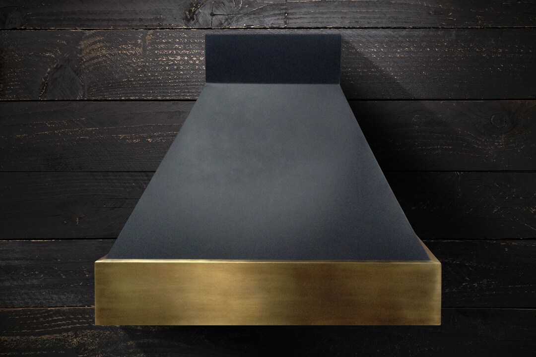Black Range Hood - Vintage Patina Brass Hood - Kitchen Range Hood ...