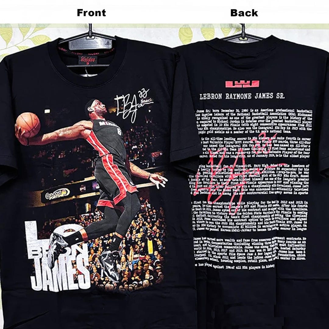 Silk Screen Print Lebron James Miami Heat T-shirt | LBJ #6 Tribute ...
