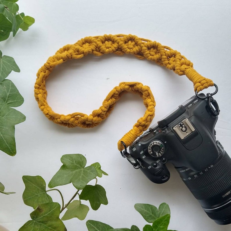Handmade Macrame Camera Strap: Recycled Cotton, Adjustable Length - Etsy