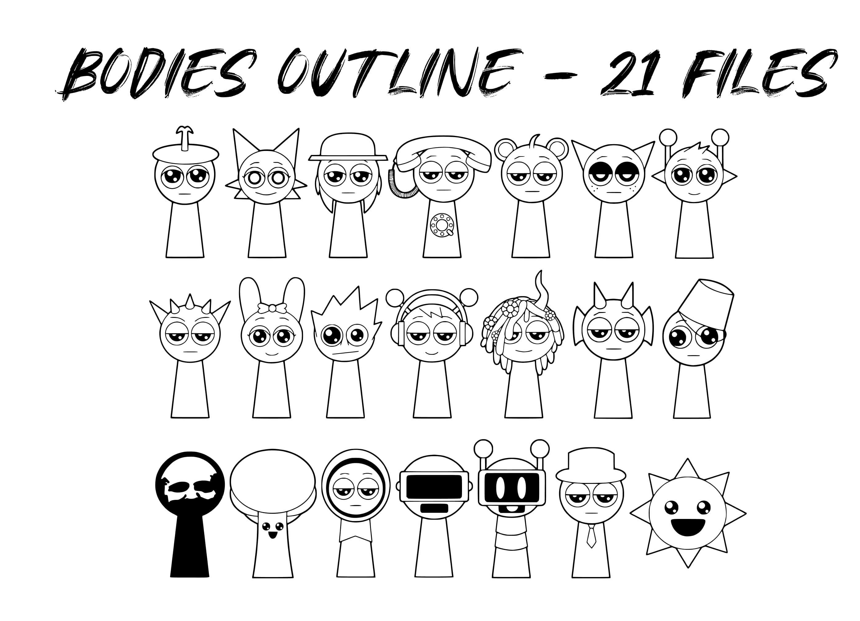 Incredibox Sprunki Svg Bundle Sprunki Outline Coloring Pages Sprunki ...