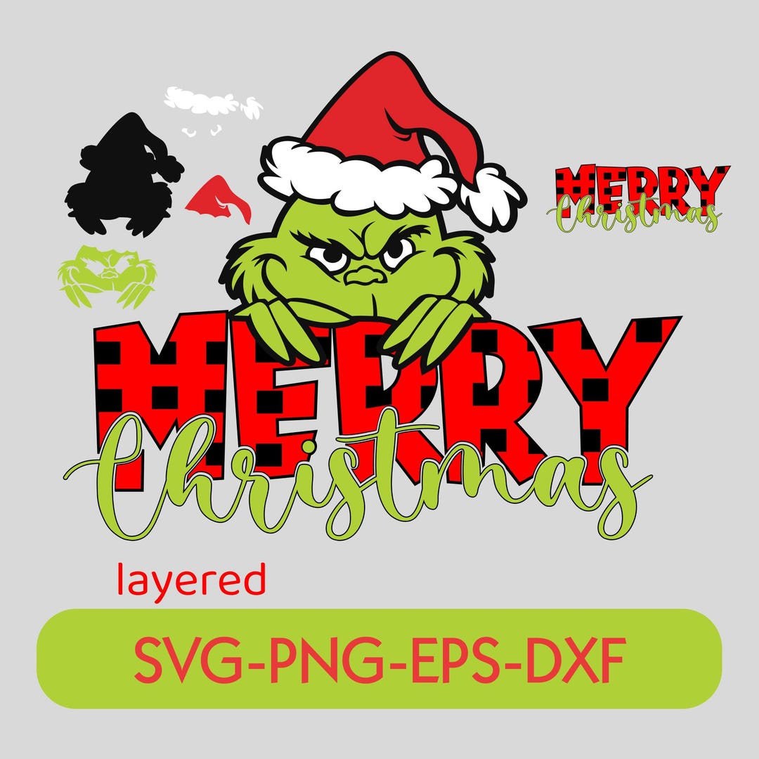 Peeking Grinch Face SVG, Grinch PNG, Sublimation Design, Layered Grinch ...
