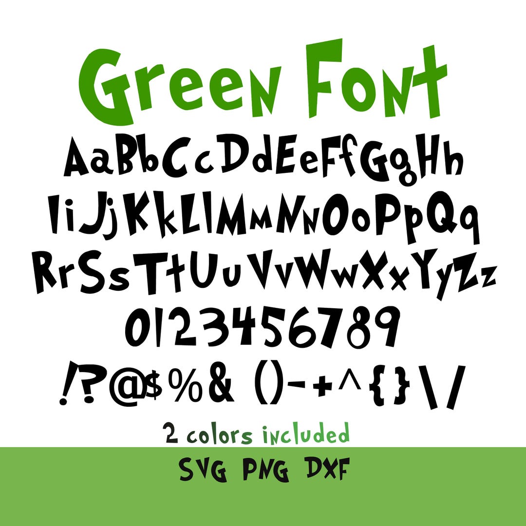 Christmas Green Font SVG, Grinch Font Svg, PNG Grinch Letters, Grinch ...