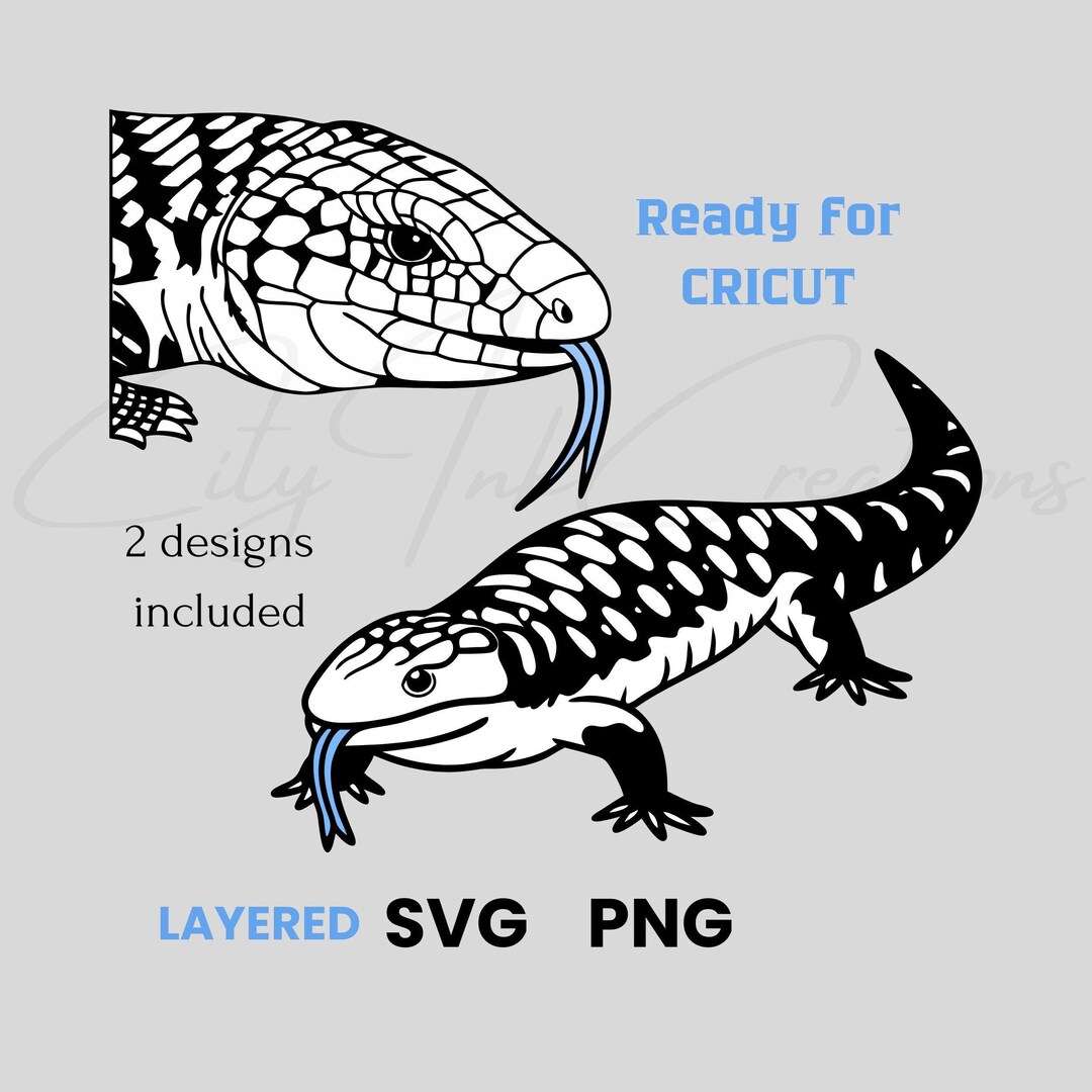 Blue Tongue Lizard Layered SVG, Lizard SVG, Vector Lizard, Australian ...