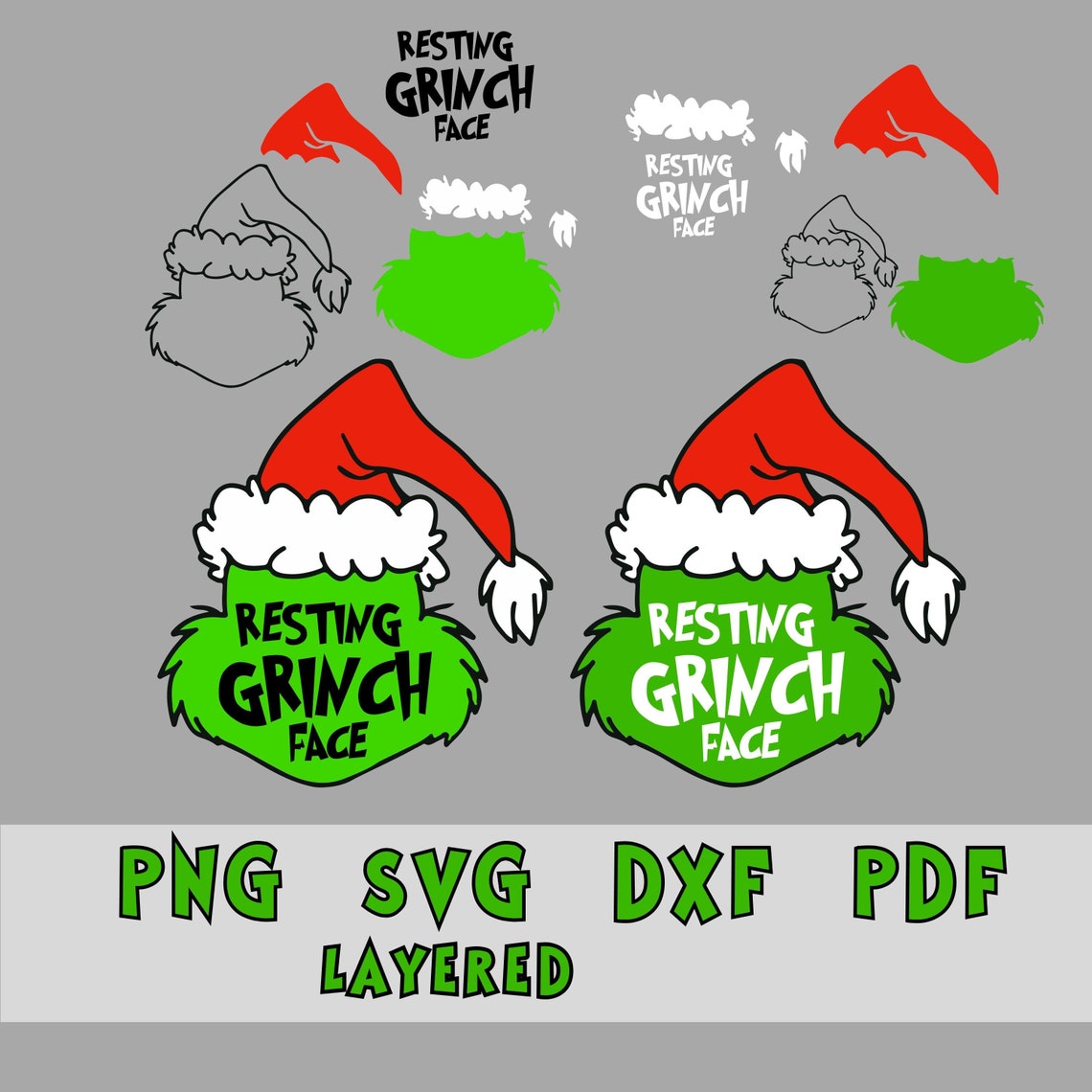 Resting Grinch Face SVG, Cricut Grinch Svg, Grinch PNG DXF Sublimation ...