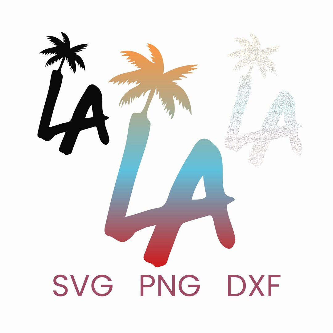 Los Angeles SVG LA Palm Tree SVG, La Svg, Los Angeles Clipart, La Sign ...