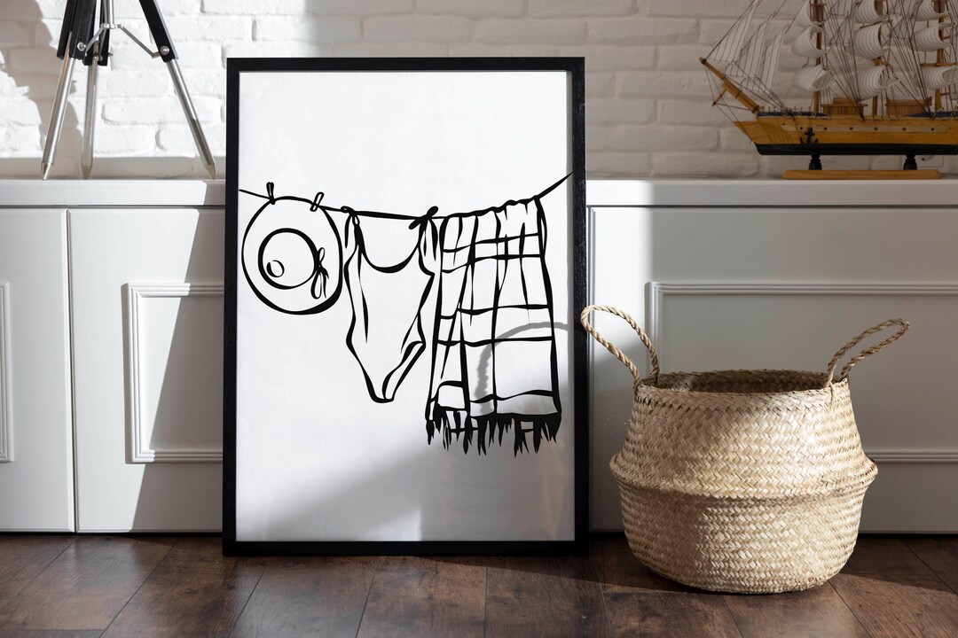 Clothesline Clipart Laundry Room Decor Laundry Room Printable Wall Art ...