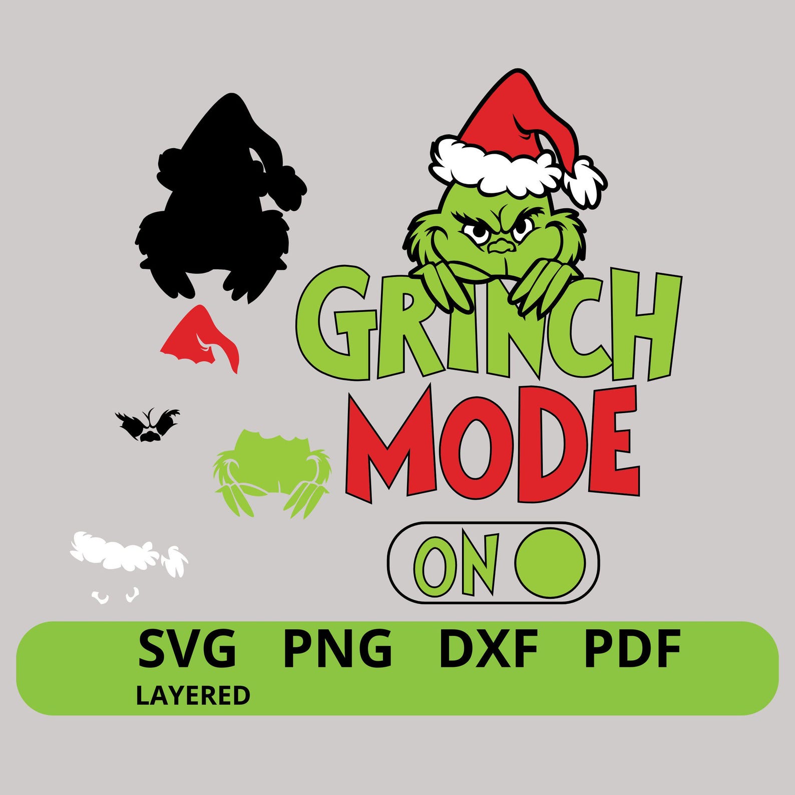 Grinch Mode PNG, Grinch SVG for Tumblers, Grinch Face Svg, Grinch Layered Svg, Grinch Png ...