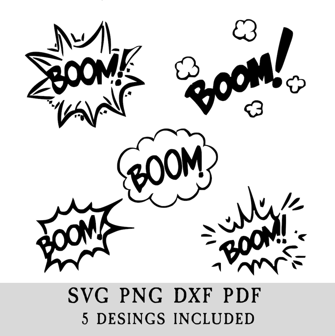 Boom Bundle Cloud SVG Files for Cricut Digital Download PNG DXF Pdf ...