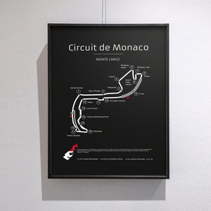 Monaco Grand Prix Track Poster Digital Download Minimalist F1 Circuit ...