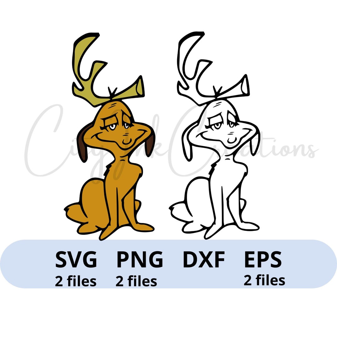 Max Grinch Dog SVG PNG Sublimation Design Outline Christmas Dog ...
