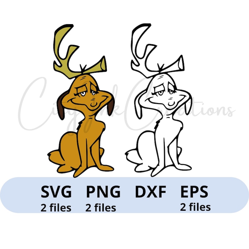 Max Grinch Dog SVG PNG Sublimation Design Outline Christmas Dog ...