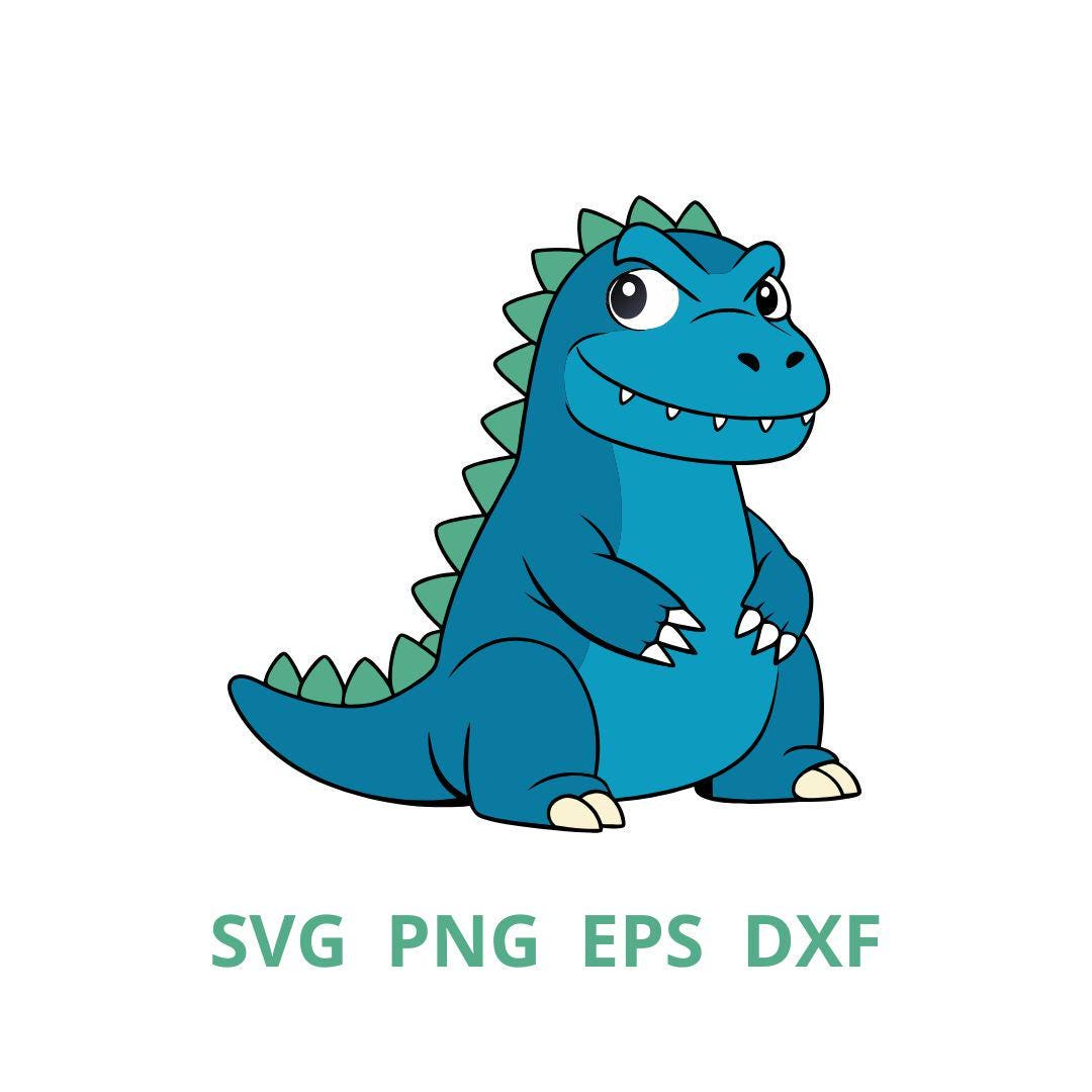 Cute Godzilla SVG Layered Godzilla PNG Blue Dinosaur Svg Dinosaur Png ...