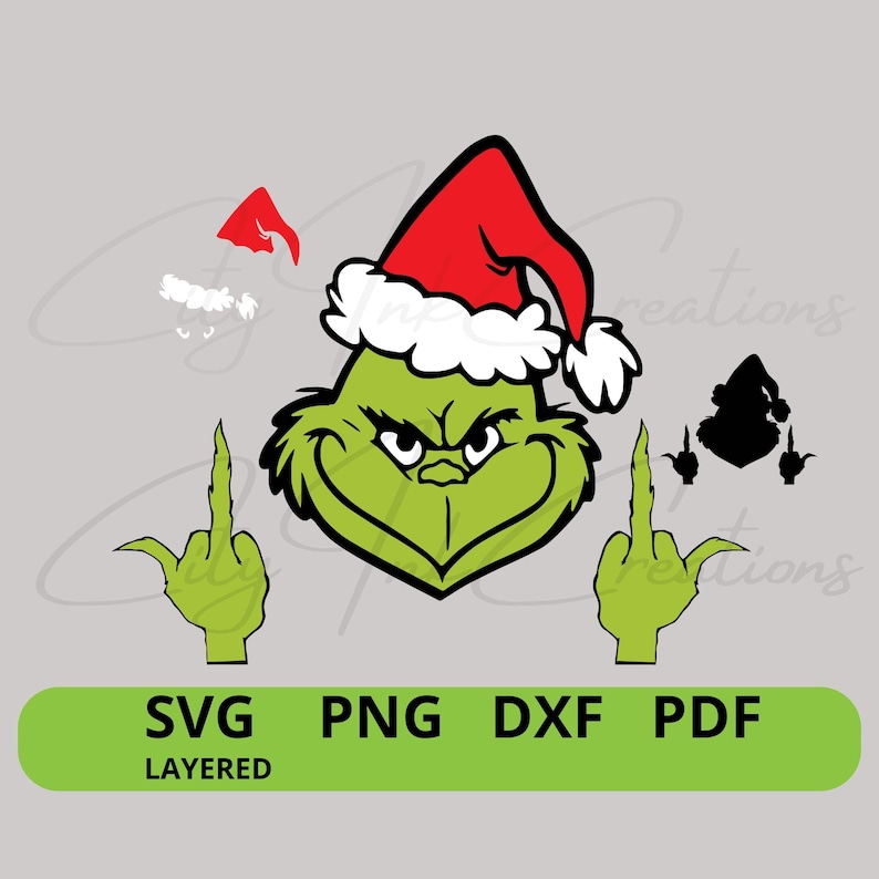 Grinch Face SVG Layered Grinch Layered Svg Files for Cricut Grinch ...