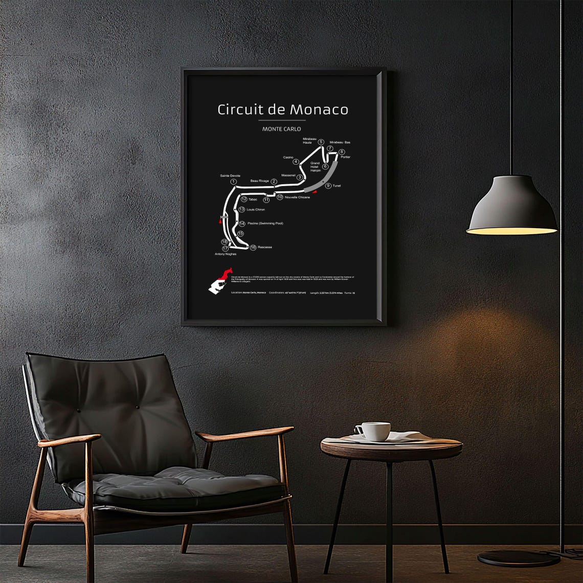 Monaco Grand Prix Track Poster Digital Download Minimalist F1 Circuit ...