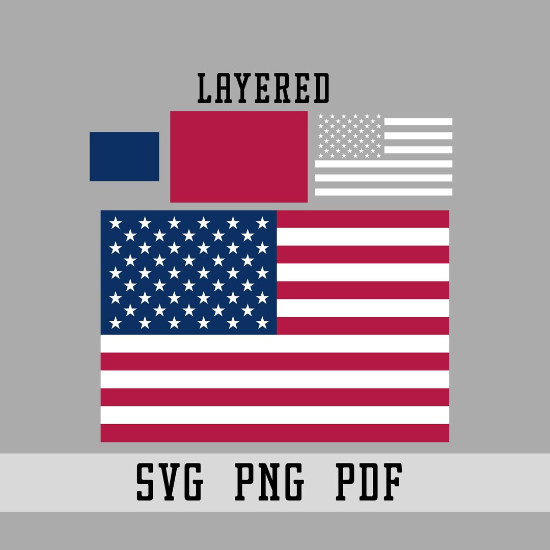 Patriotic USA Flag SVG Layered, American Flag Svg for Cricut, Layered ...