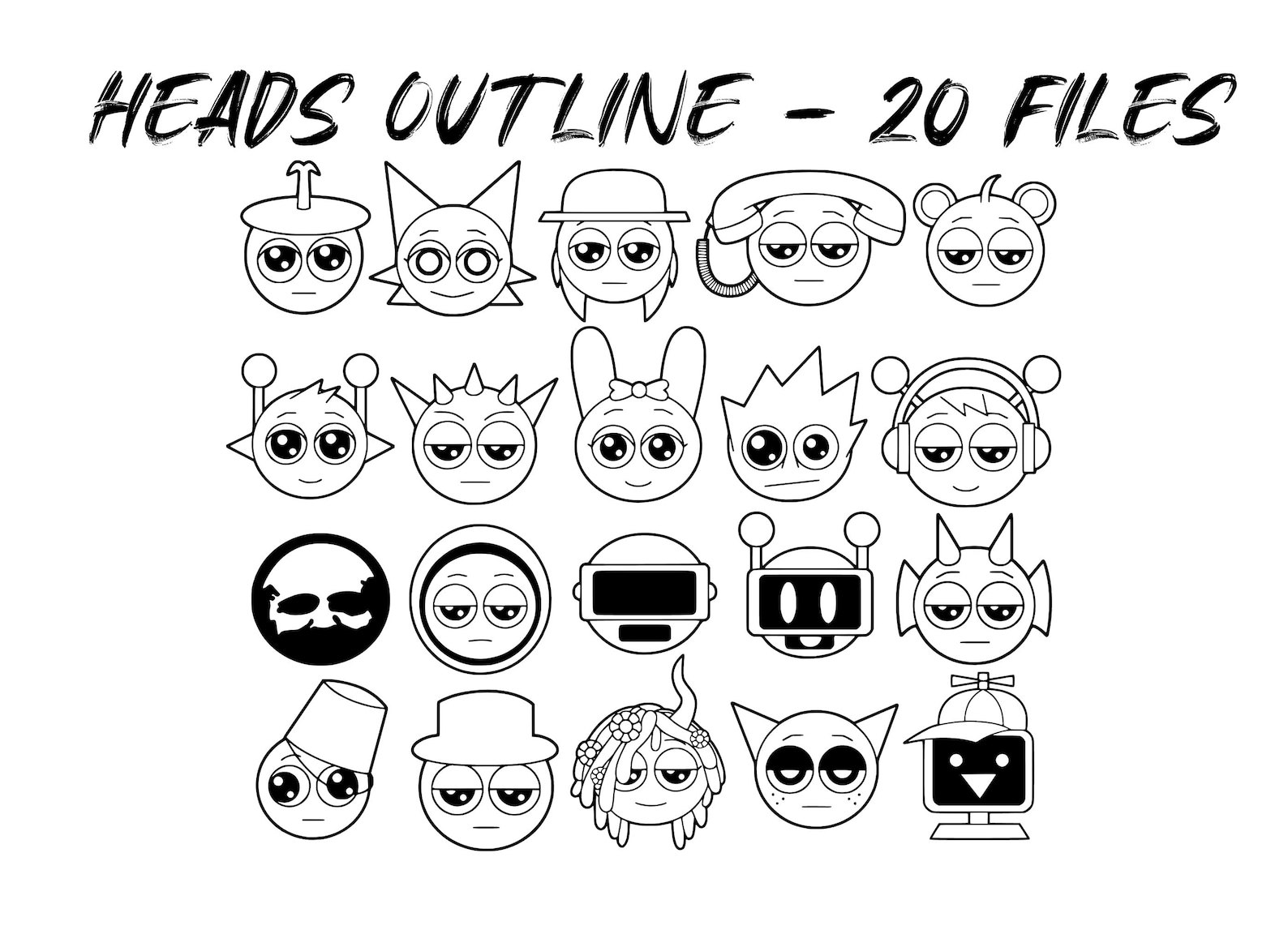 Incredibox Sprunki Svg Bundle Sprunki Outline Coloring Pages Sprunki ...