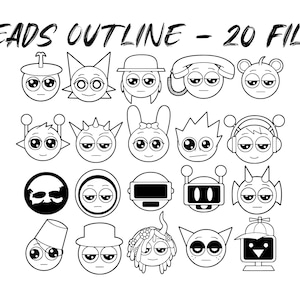 Incredibox Sprunki Svg Bundle Sprunki Outline Coloring Pages Sprunki ...