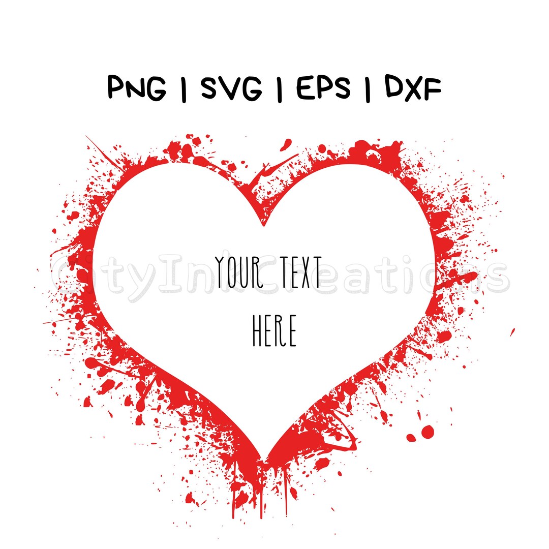 Painted Heart SVG | Red Heart PNG | Svg File for Cricut | Heart Vector ...