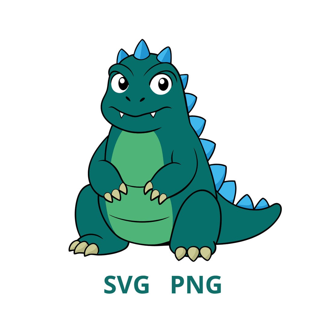 Cute Godzilla SVG Godzilla PNG Green Dinosaur Svg Dinosaur Png Dinosaur ...