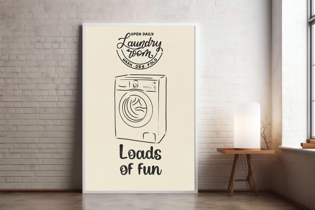Loads of Fun Poster Funny Laundry Print Retro Laundry Room Art Wash Dry ...