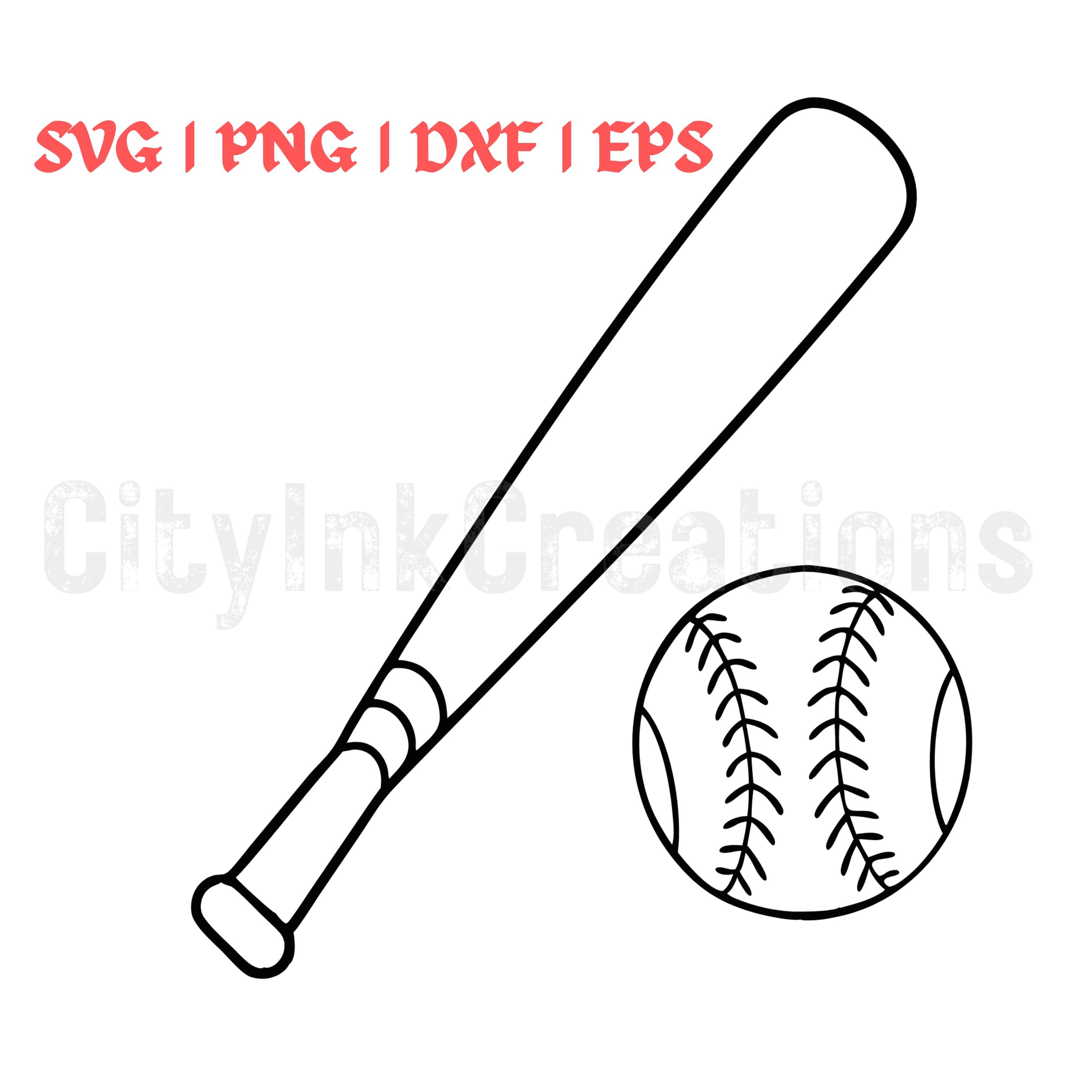 Baseball SVG File | Ball With Bat PNG | Baseball Dxf | Baseball Eps ...