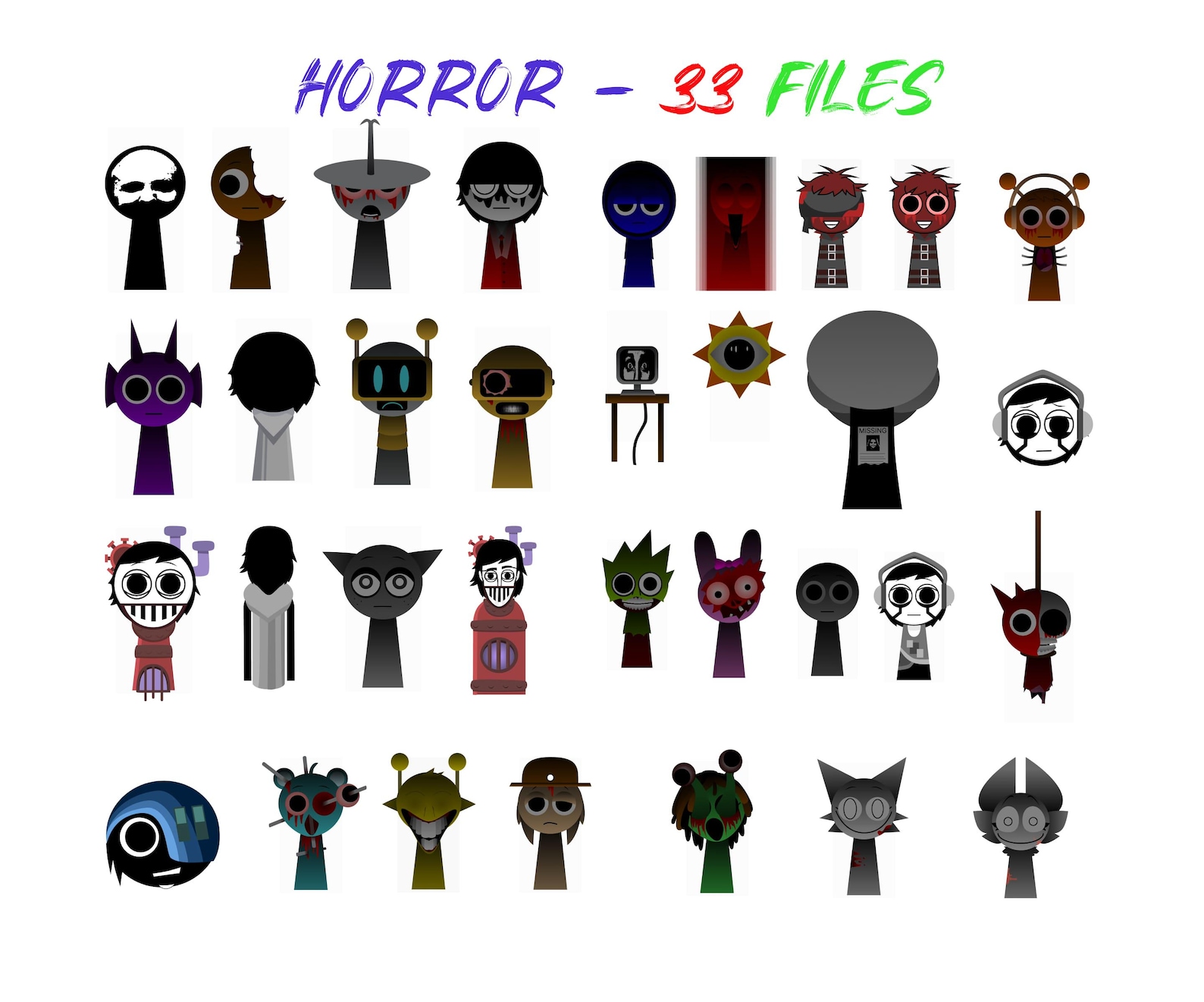 Incredibox Sprunki Svg Bundle Sprunki Outline Coloring Pages Sprunki ...