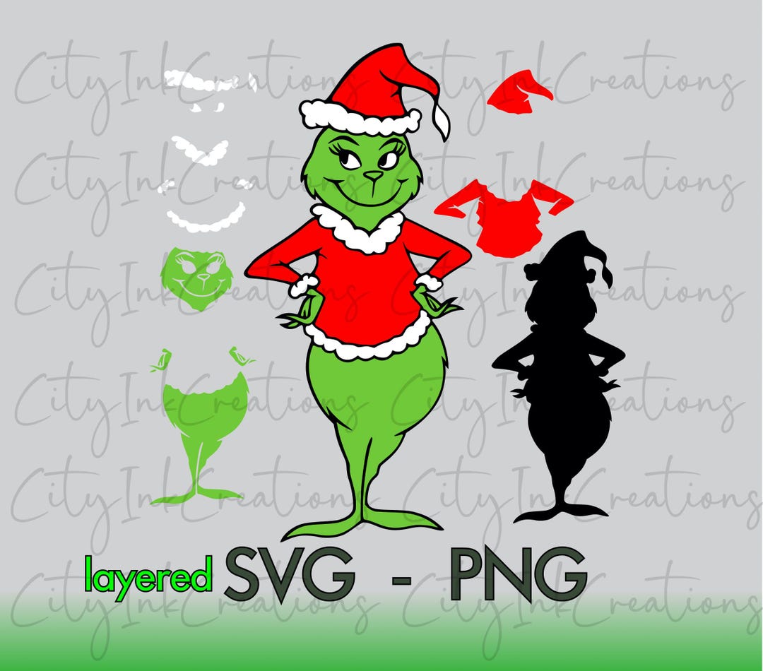 Girl Grinch Standing SVG Grinch PNG Grinch Layered Svg Cricut Grinch ...