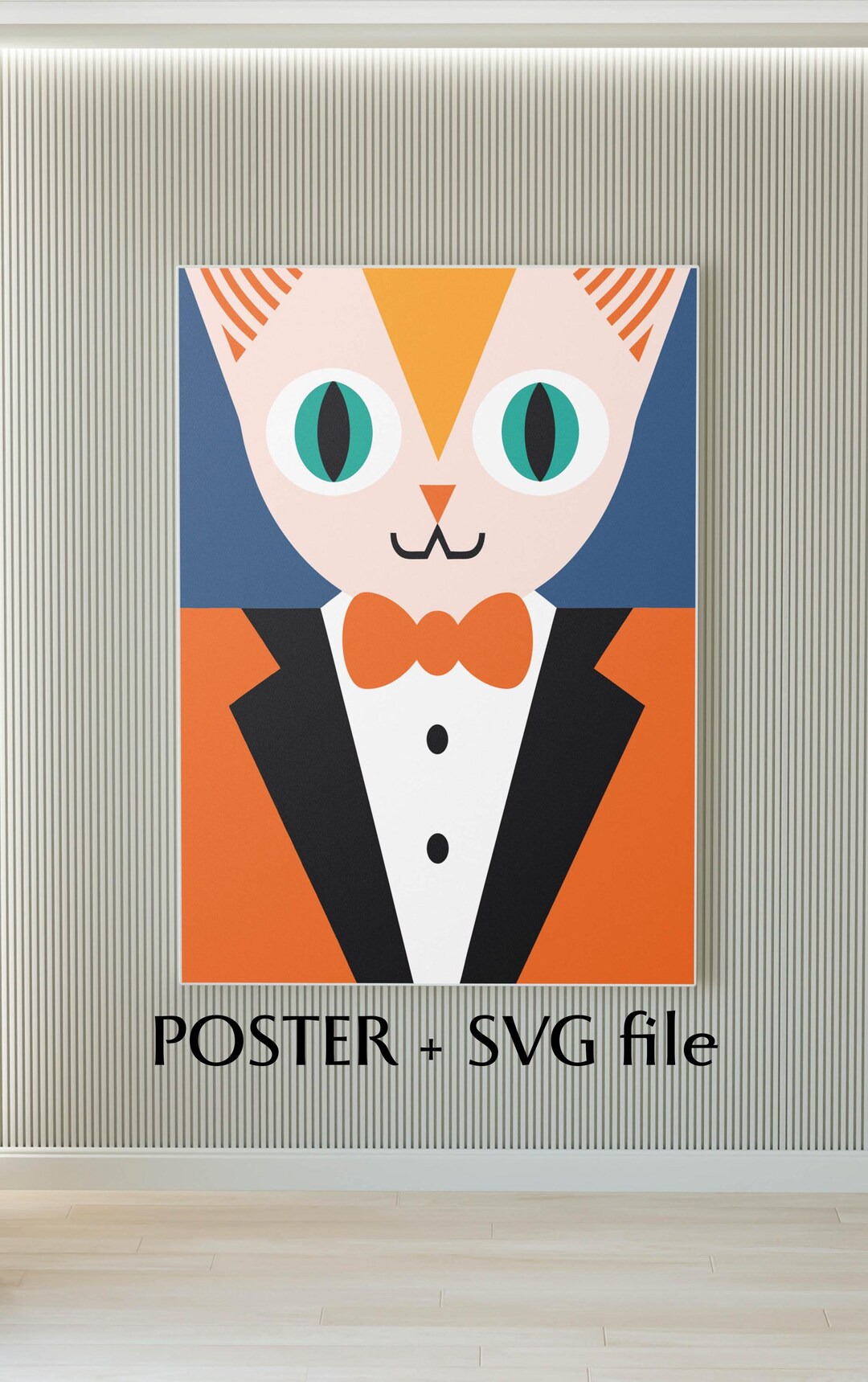 Sphynx Cat Poster Mid Century Modern Wall Art Abstract Painting Mid ...