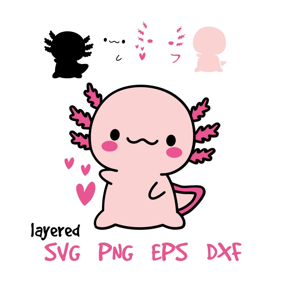 Cute Axolotl SVG Axolotl PNG | Layered Axolotl Svg | Axolotl Vector ...