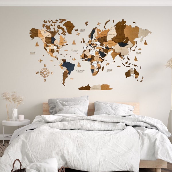 World Map Wall Decal - Etsy Canada