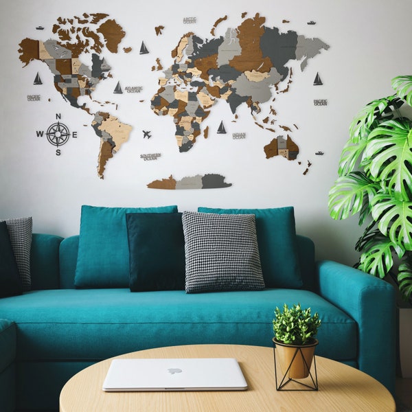 World Map Decor - Etsy
