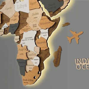 LED World Map, Wooden World Map, Stylish 3D Map Decor, World Travel Map ...