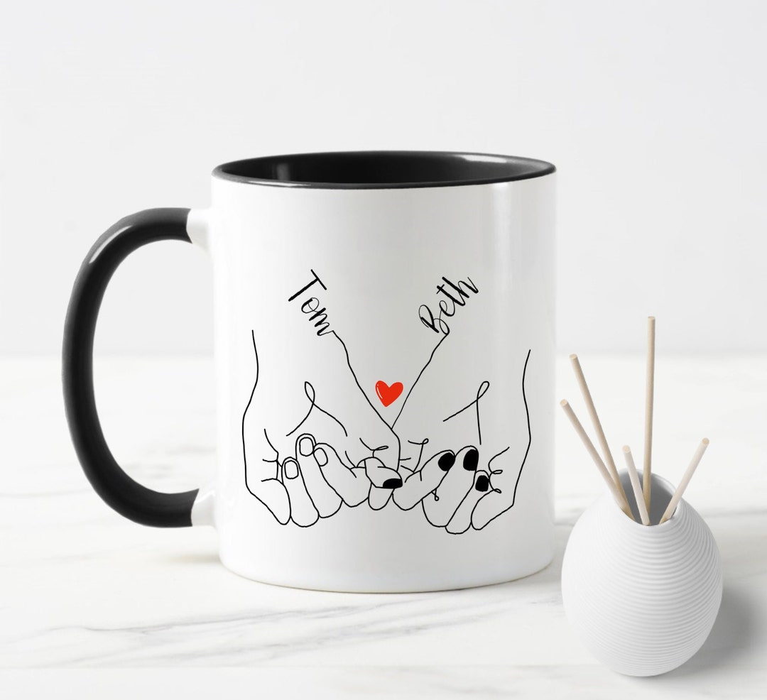Pinky Promise Holding Hands Mug, Personalized Coffee Mug, Funny ...