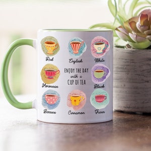 Tea Lover Mug. Types of Tea, Tea Guide, Tea Collection Gift, Tea ...