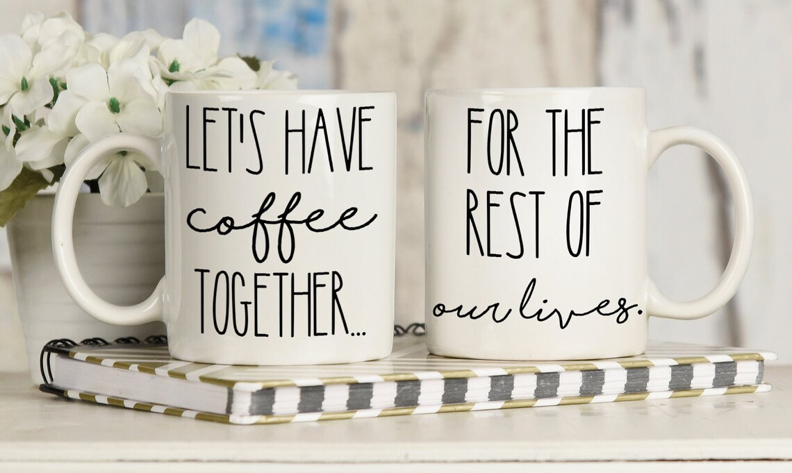 Let's Have Coffee Together Mug Set. Couples Coffee Mug - Etsy