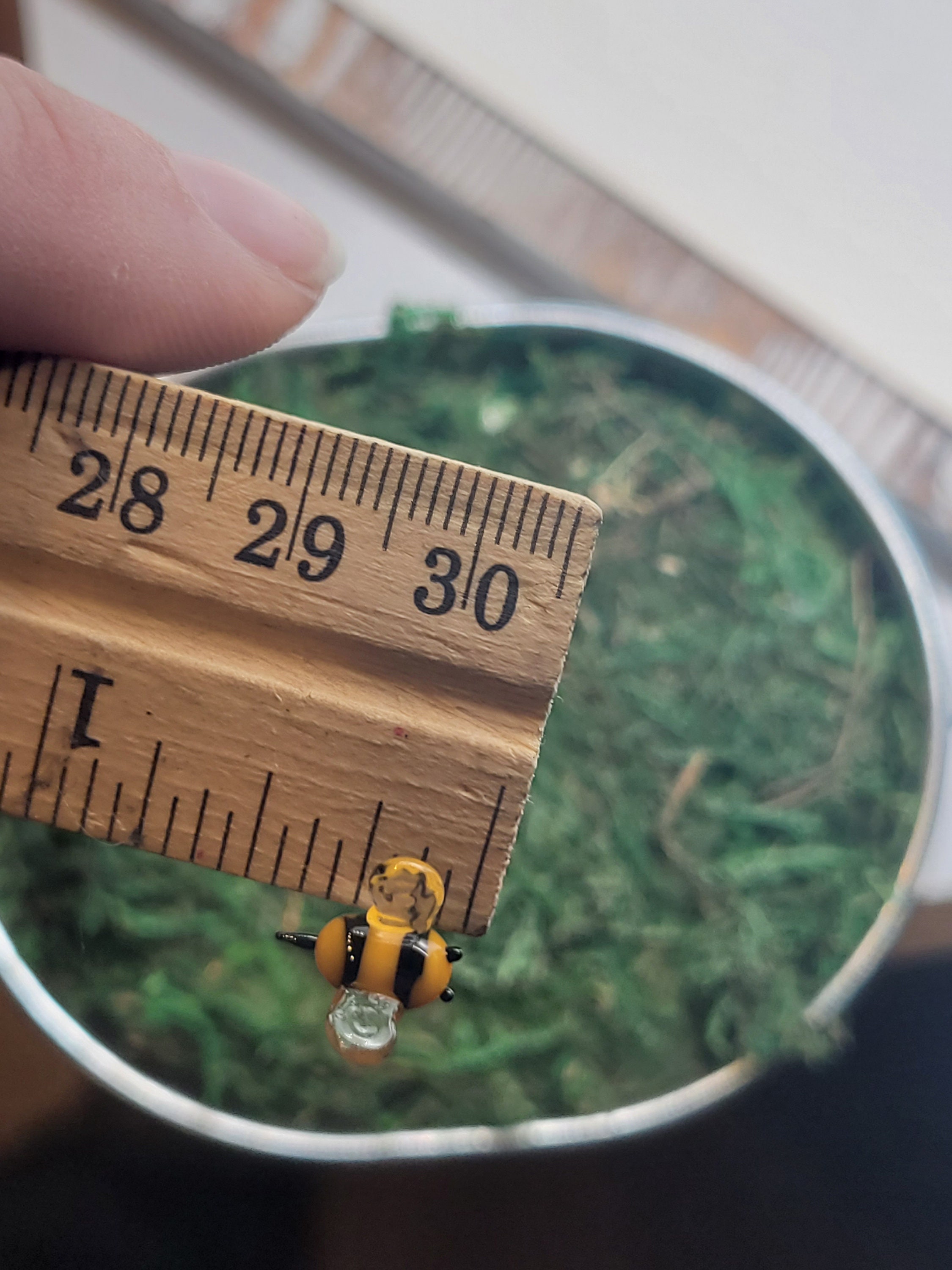 Small Fairy Garden Bee, Glass Bumble Bee, Miniatures for Fairy Garden ...