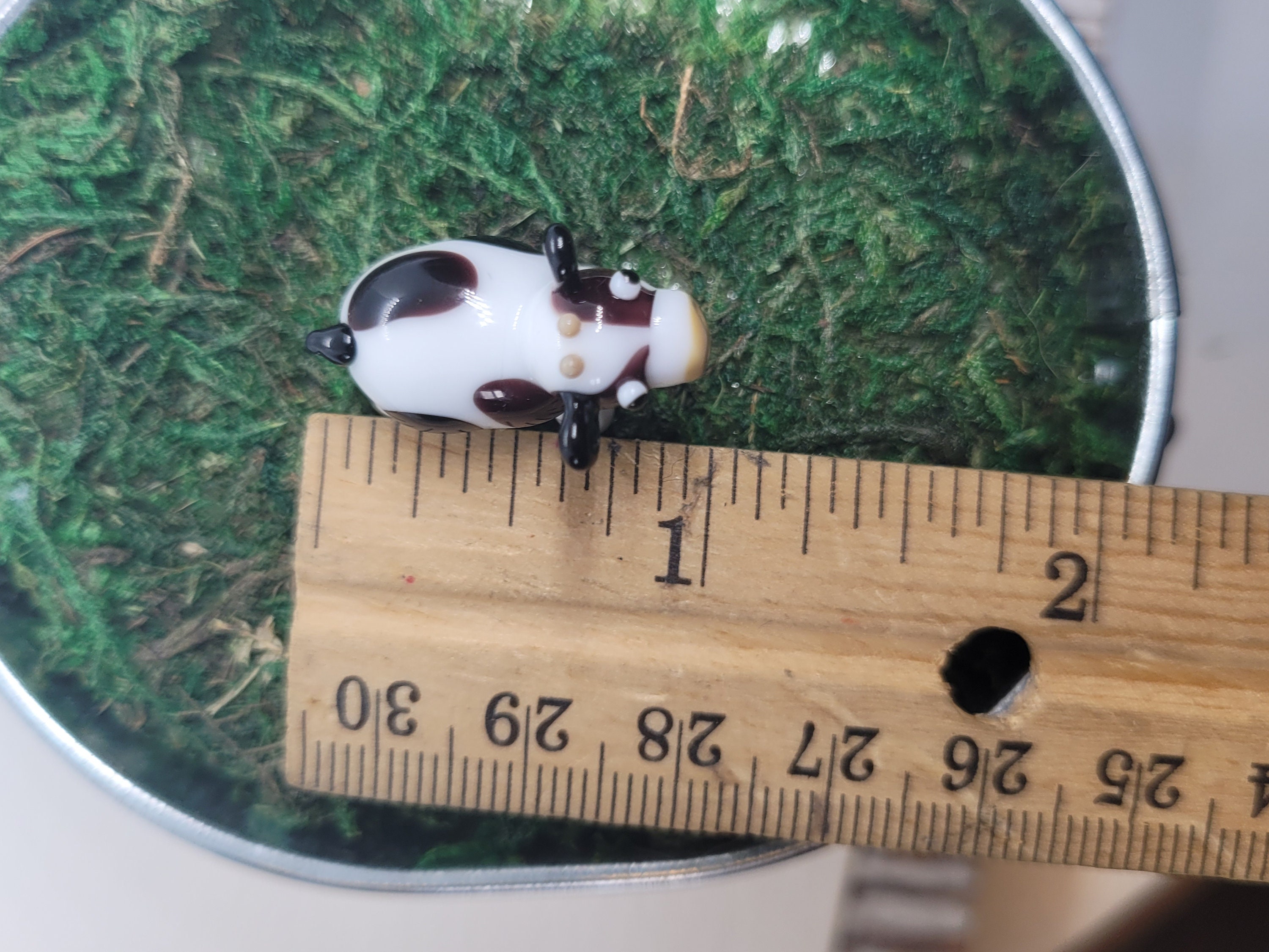 Fairy Garden Cow, Handmade Glass Cow, Terrarium Decoration - Etsy
