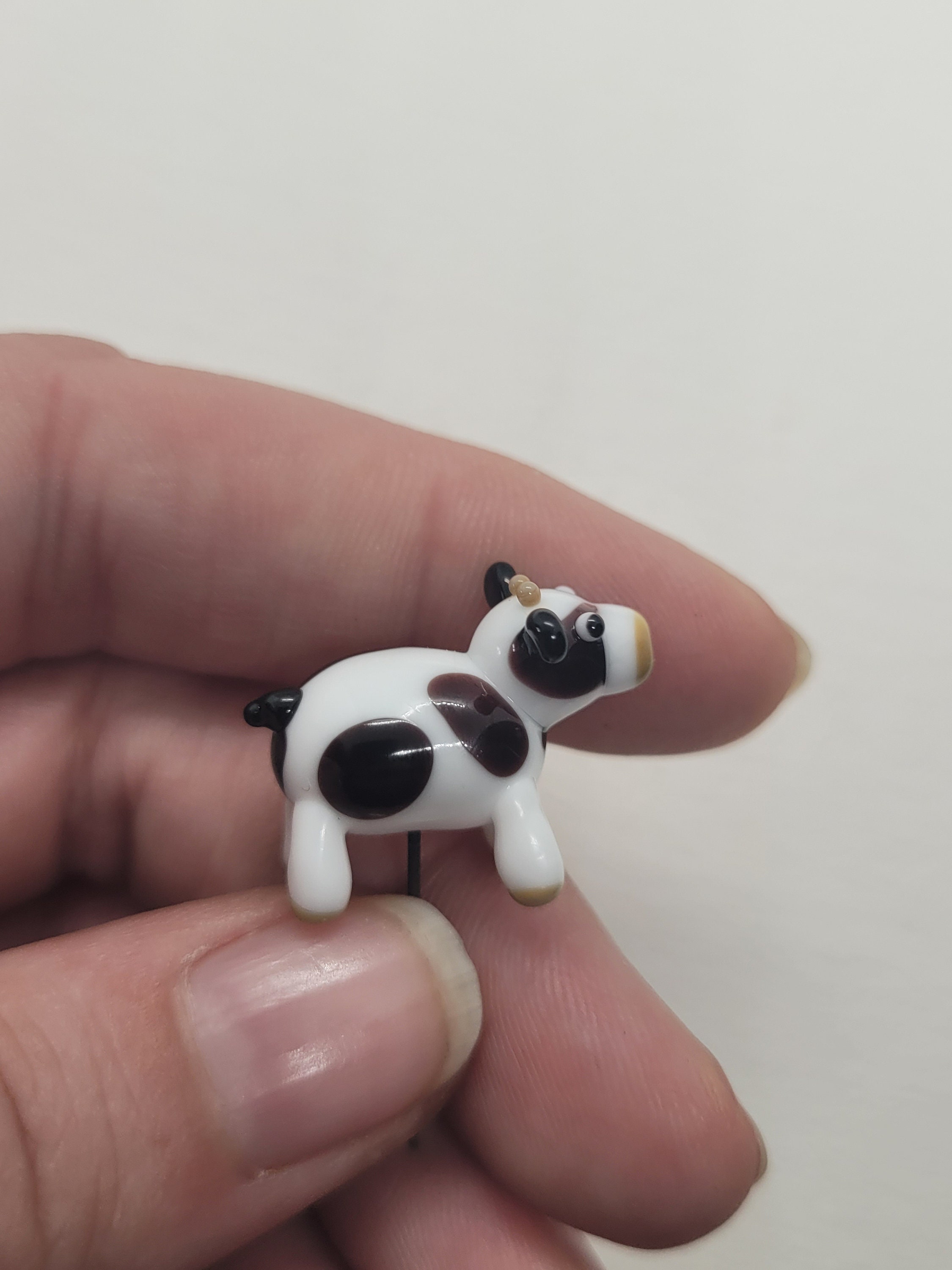 Fairy Garden Cow, Handmade Glass Cow, Terrarium Decoration - Etsy