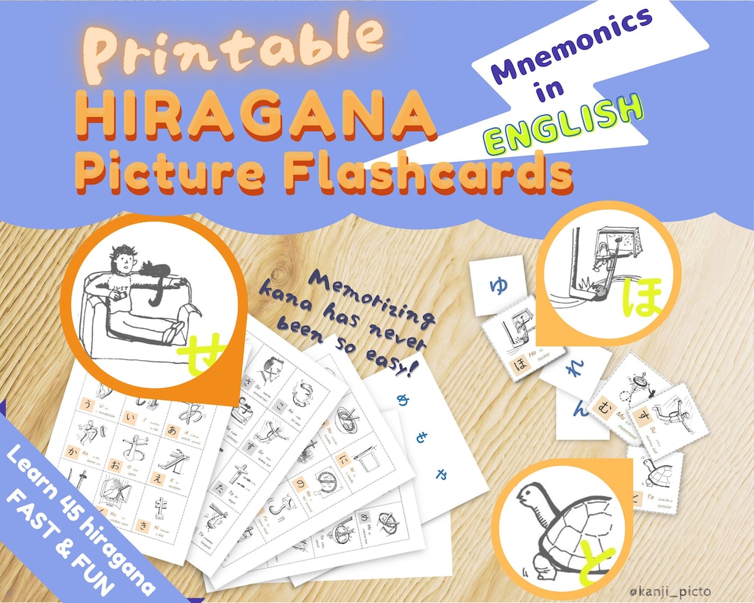 HIRAGANA FLASHCARDS Illustrated Memorizing Techniques in ENGLISH ...