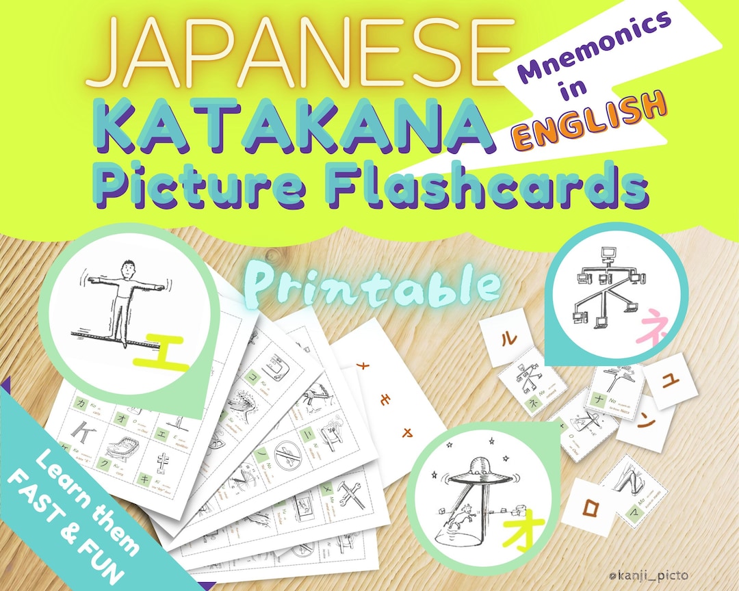 KATAKANA FLASHCARDS + Illustrated Memorizing Techniques in ENGLISH ...